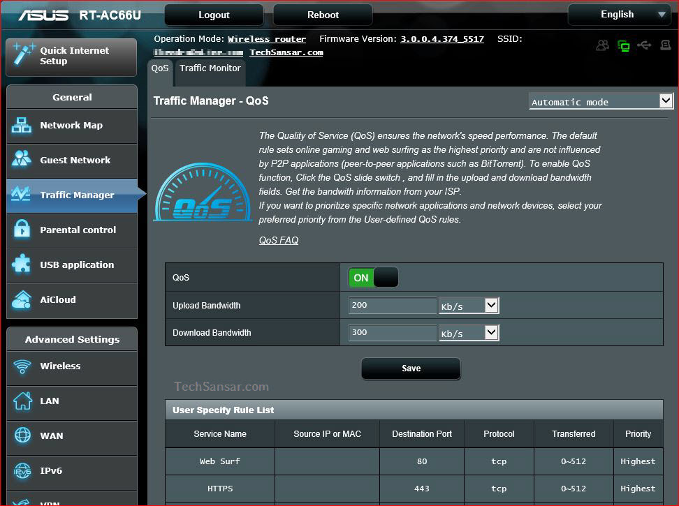 ASUS Wireless Router RT-AC66U Traffic Manager - QoS and Traffic ...