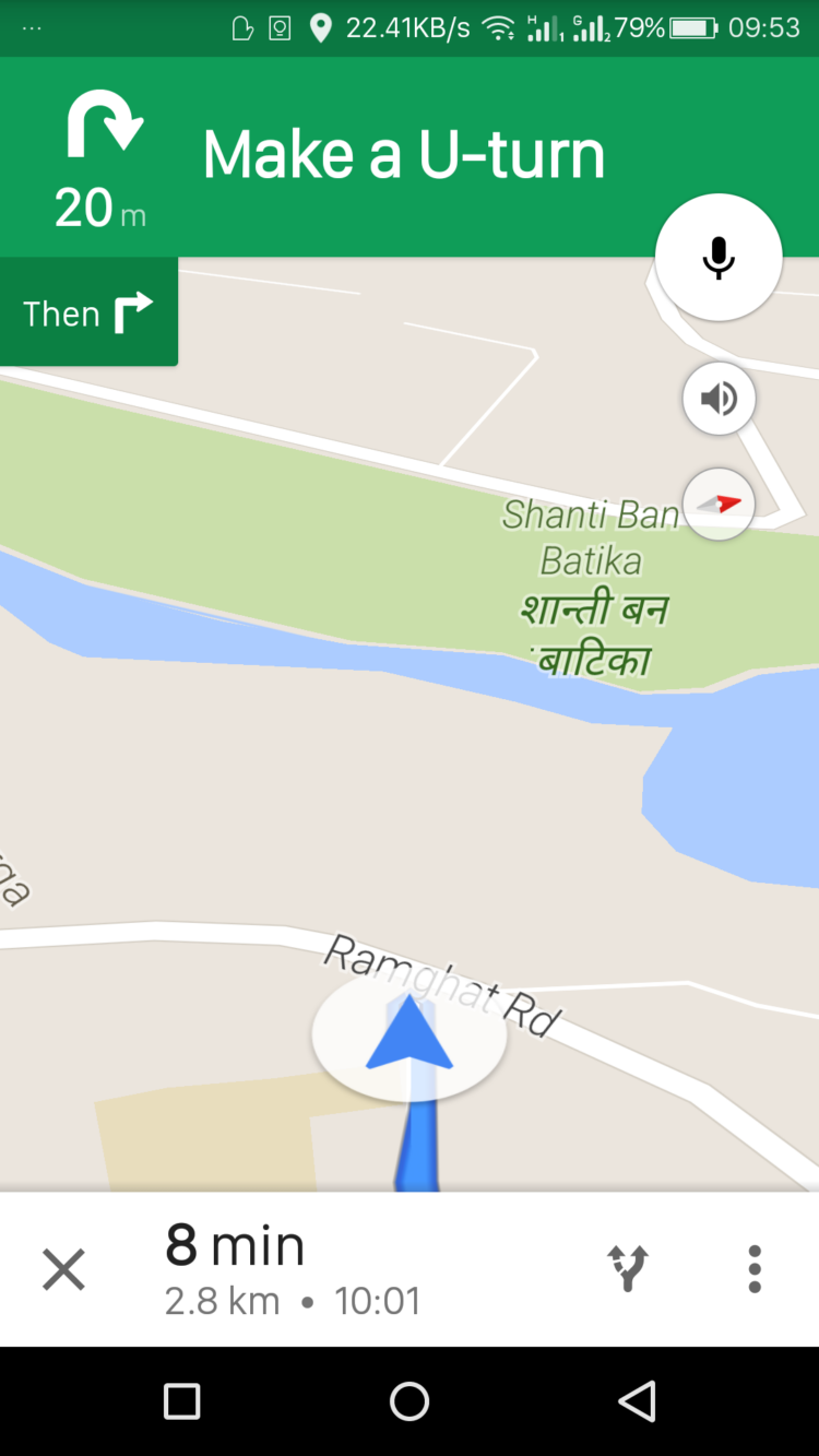 Google Maps offering detail navigation turn by turn voice command for Nepalese roads ...