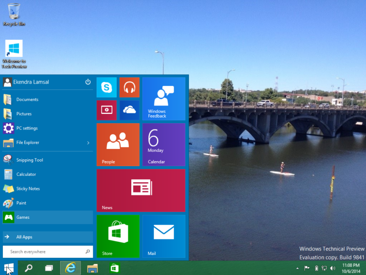 Windows 10 Start menu with Live tiles • TechSansar.com