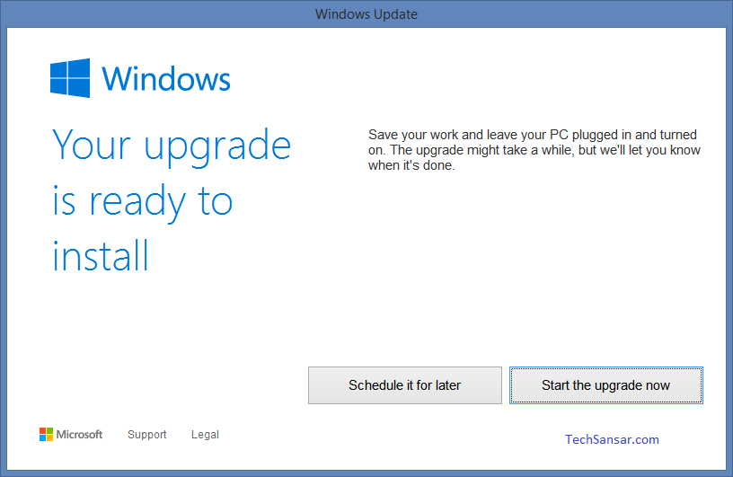 Windows 10 upgrade is ready to install • TechSansar.com