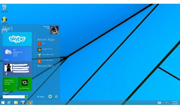 Windows 9 Start menu feature rich with both Store and traditional apps ...