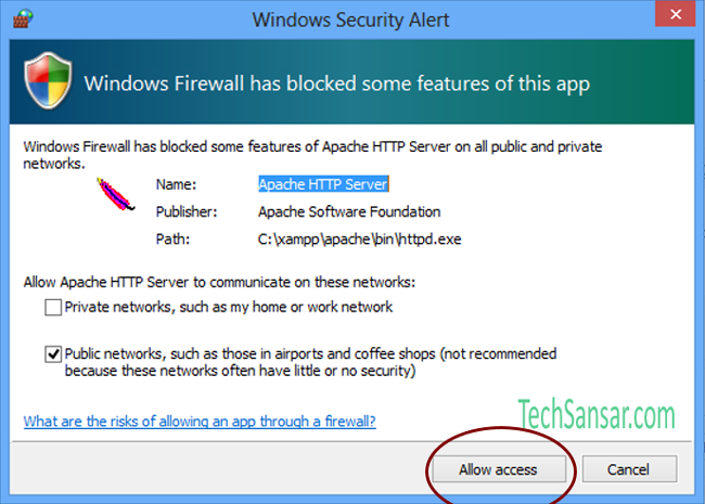 allowing-firewall-access-to-xampp • TechSansar.com