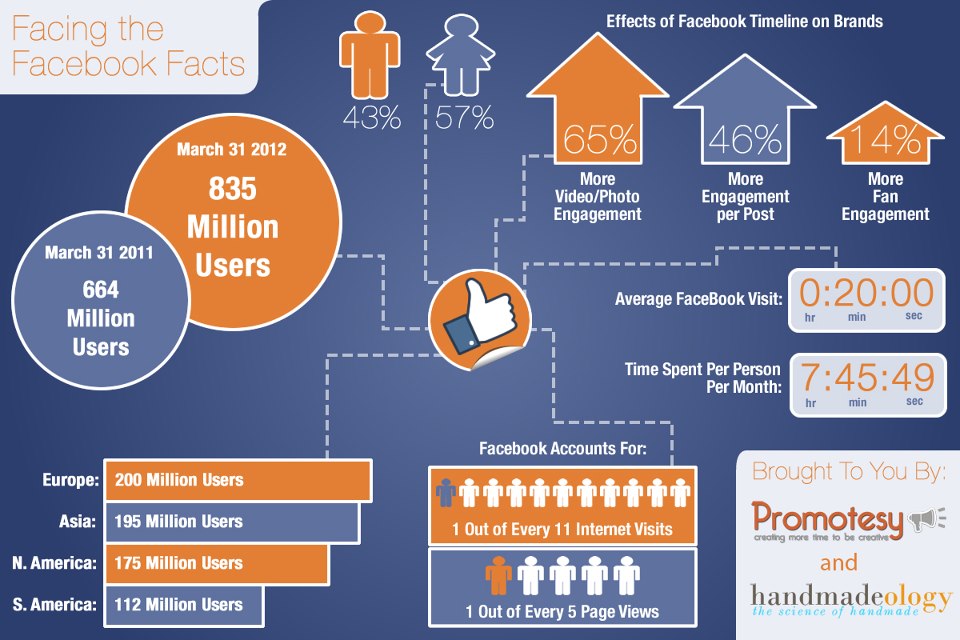 Facebook infographics about facebook facts • TechSansar.com
